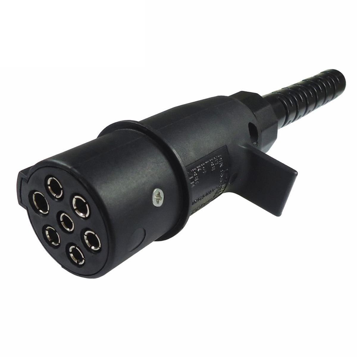 Tomada Engate Macho 7 Polos Movel Redonda Com Extensor Bivolt Prolonga