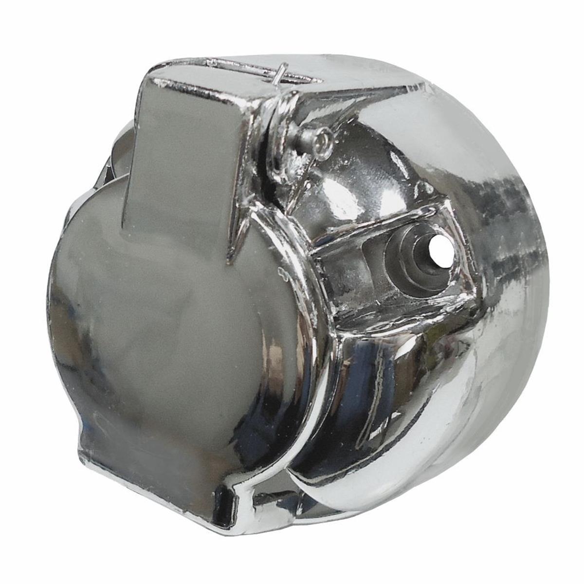 Tomada Engate Eletrica Redondo 6 Polos Femea Plastico Cromado Bivolt