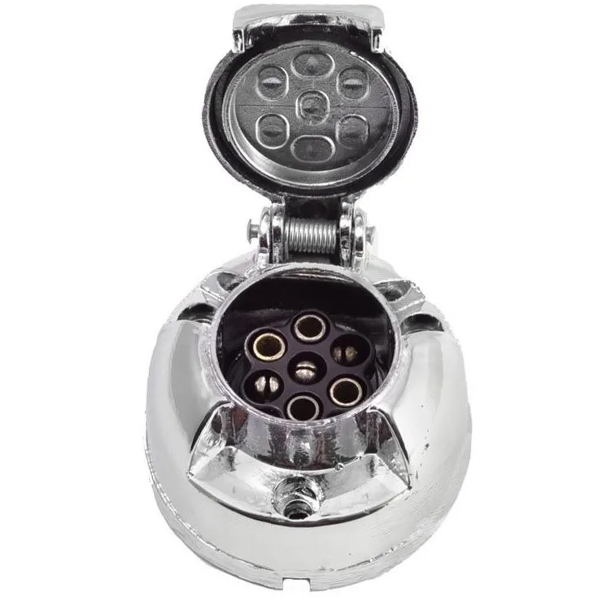 Kit Tomada Engate Macho E Femea 7 Polos Cromada Reboques Em Geral