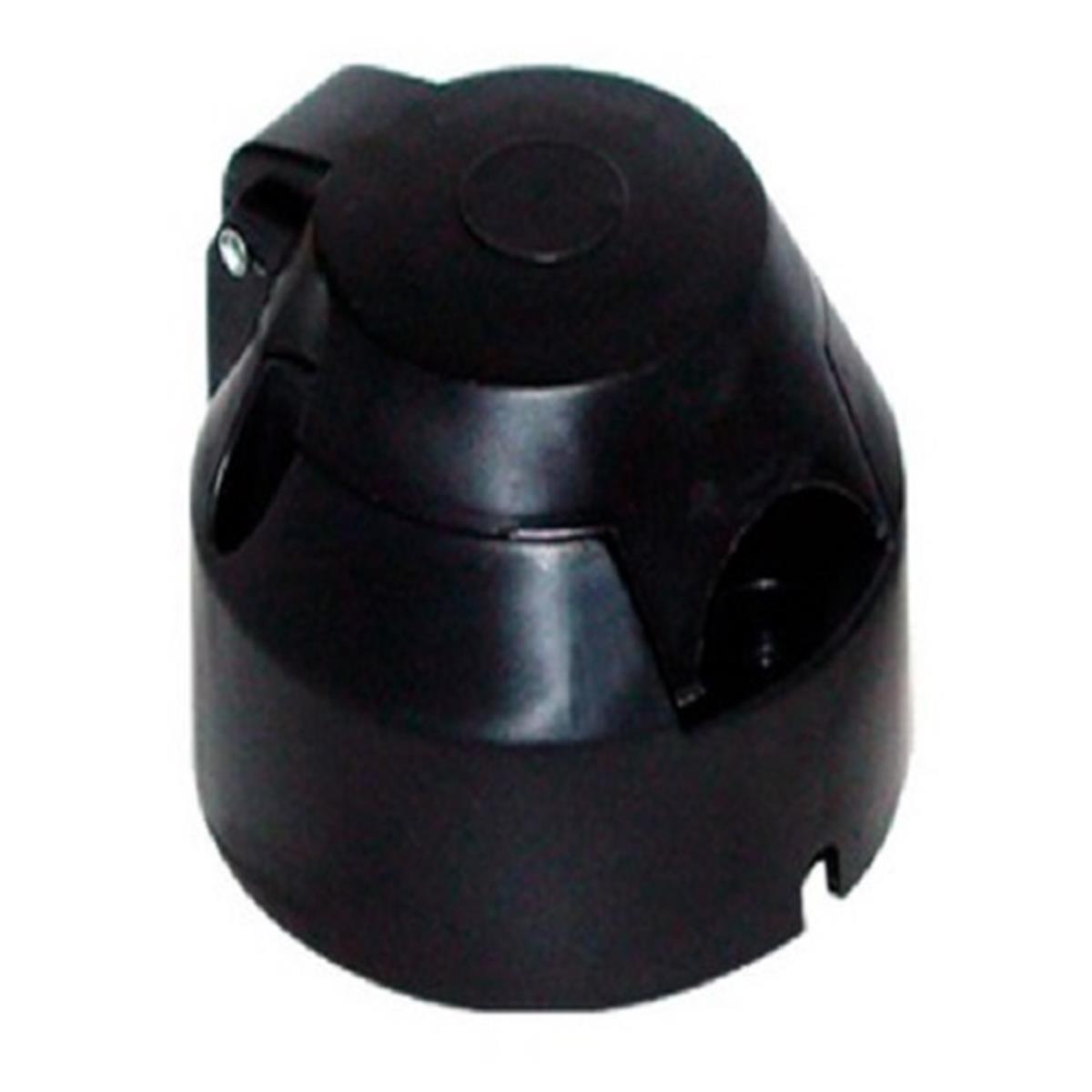 Tomada Fêmea Em Plástico Preto 7 Pólos Reboque Conexao Fixa