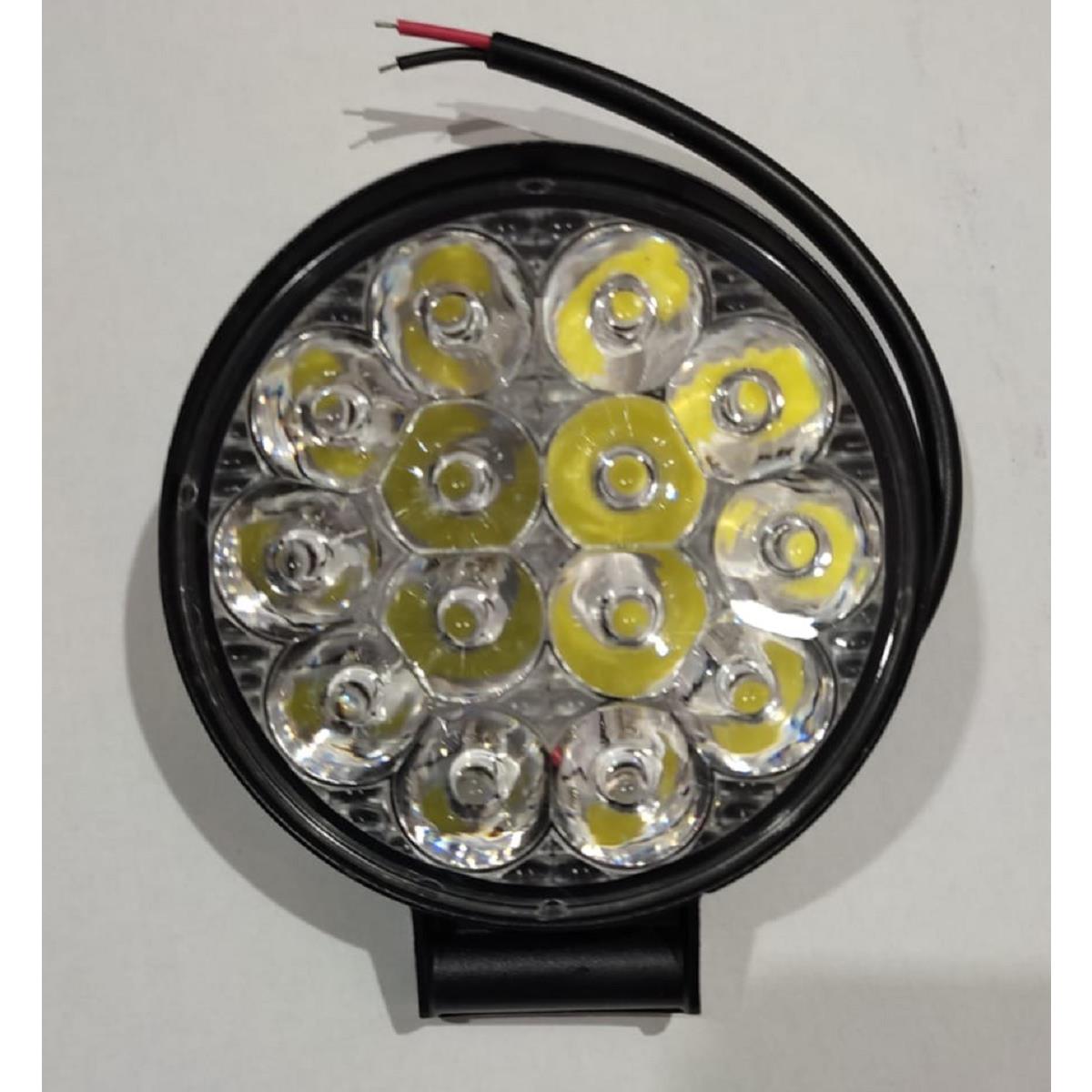 Farol 14 Leds Redondo Mini 42W 80Mm 12/24V