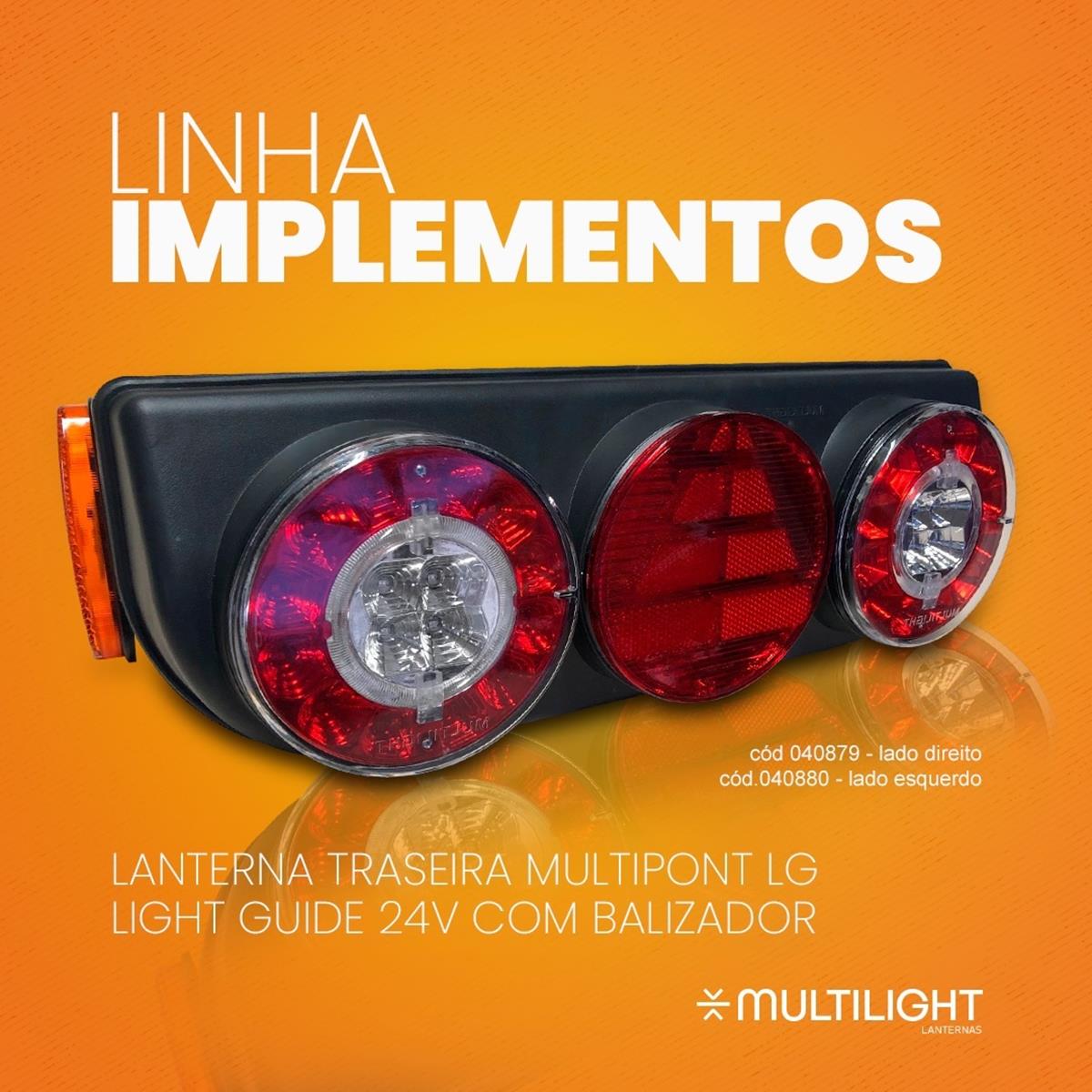Lanterna traseira multipoint LG Light Guide 24V LE com balizador alta