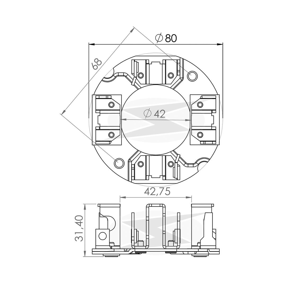 Porta Escova Partida DR 28Mt MB 180 709 912 Sprinter Besta 10456456 Pa