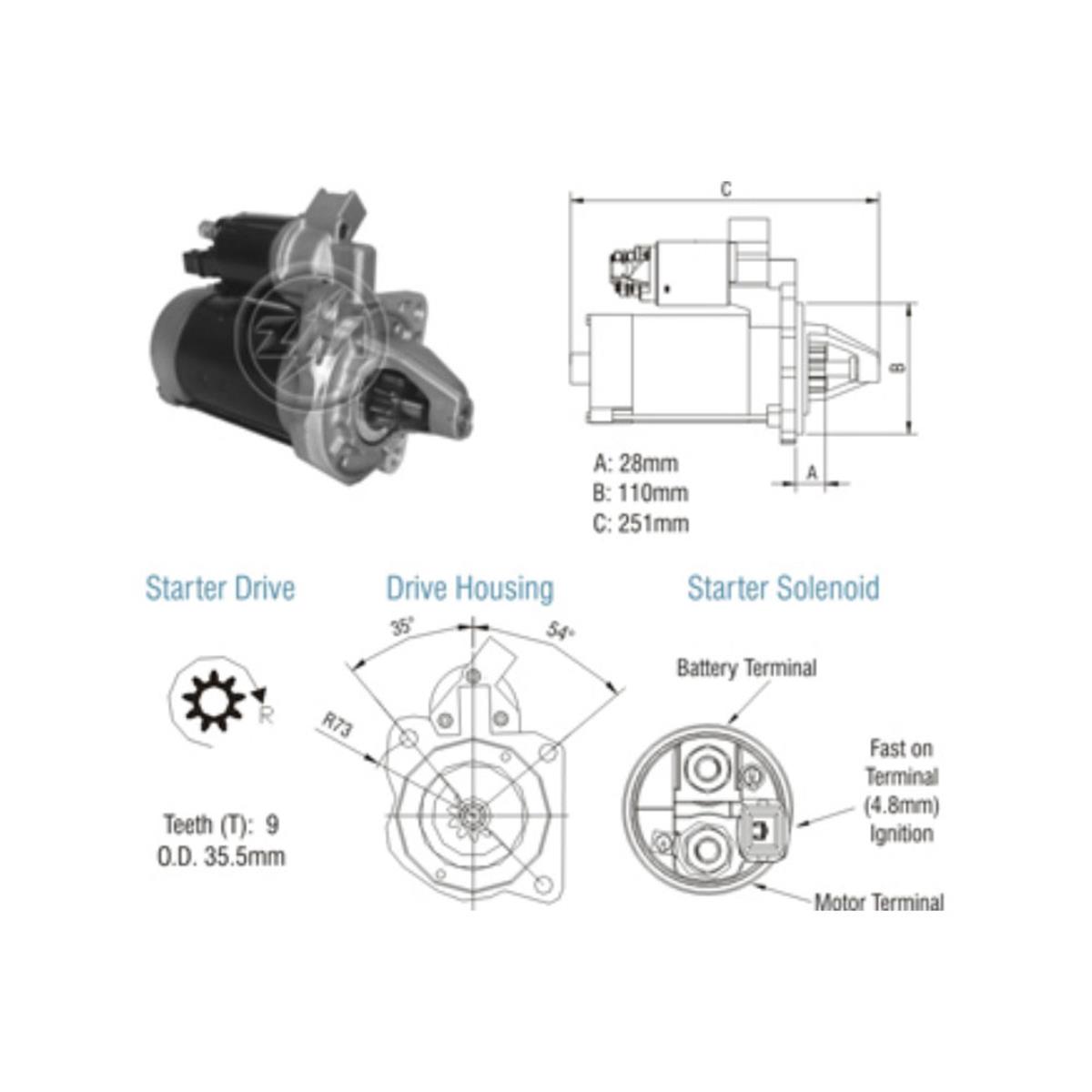 Motor Partida (Cw) 2,3Kw Ev F250 Pick-Up Motor Mwm Sprint 6.07Tca 4.2